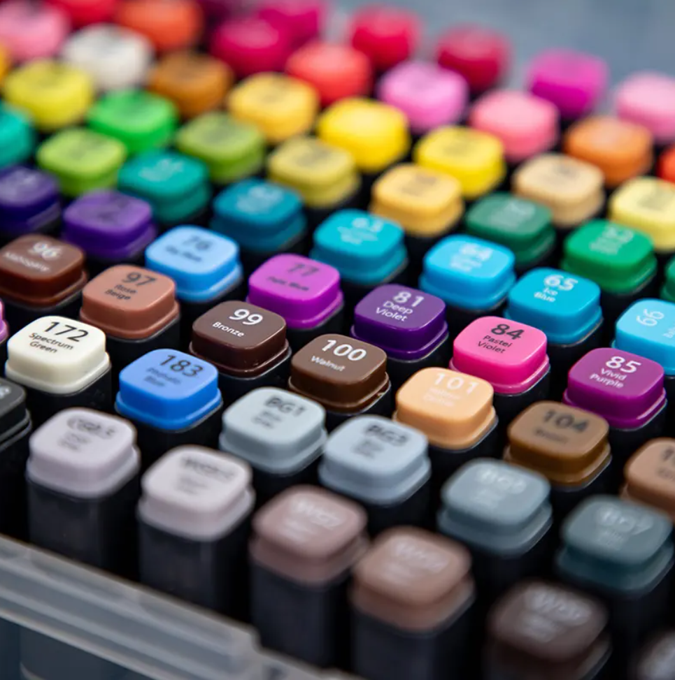 The color-coded caps allow for ease in organization and to identify co ...
